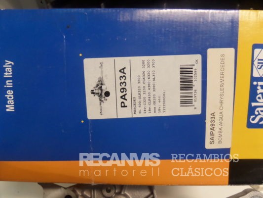 SAL PA933A BOMBA AGUA MERCEDES SL 500 SLK320 3200 24v C320 3200 3200 ...